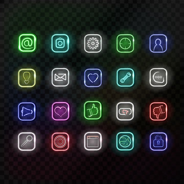 Neon Social Icons Images – Browse 26,986 Stock Photos, Vectors, and ...
