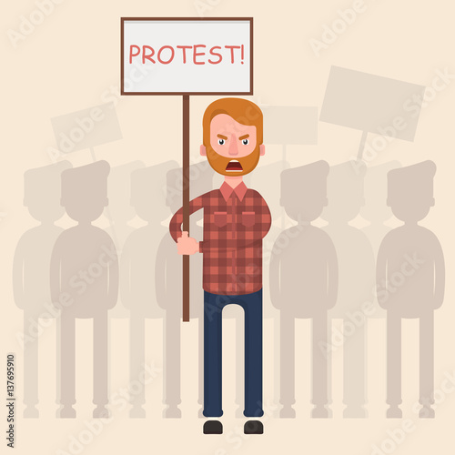 "A crowd of people protesting against something." Stock image and ...