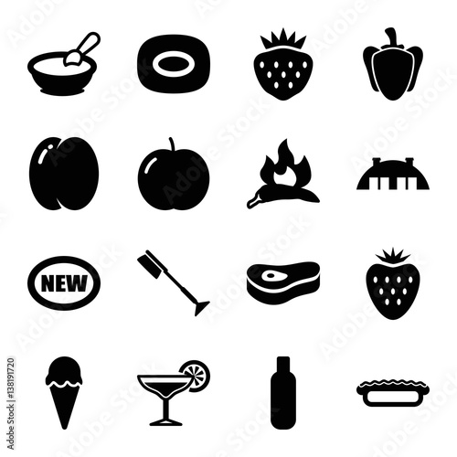 Set Of 16 Fresh Filled Icons Fichier Vectoriel Libre De Droits Sur La