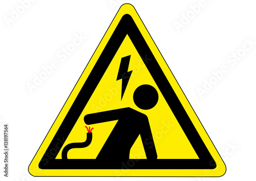 "Schild Gefahr eines Stromschlags" Stockfotos und lizenzfreie Vektoren ...