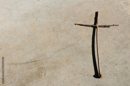 "Christian cross background rough wood branches " Stock photo and ...