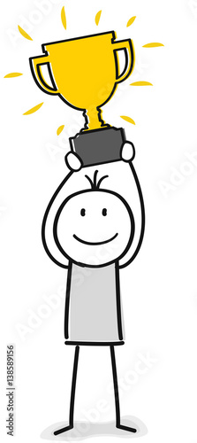 "Figur hält goldenen Pokal und ist ein Gewinner" Stockfotos und ...