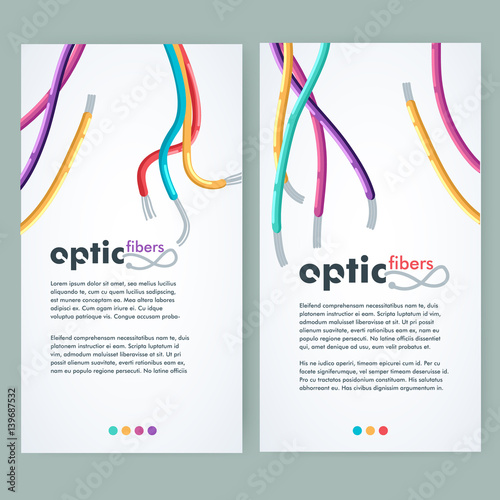 "Colorful network optic fiber cables banners or flyers" Stock image and ...