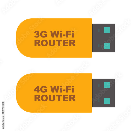 "3G and 4G Wi-Fi router icons. Portable internet modem." fichier ...