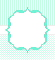 Sewing fabric with Aqua frame border design - CottonBee