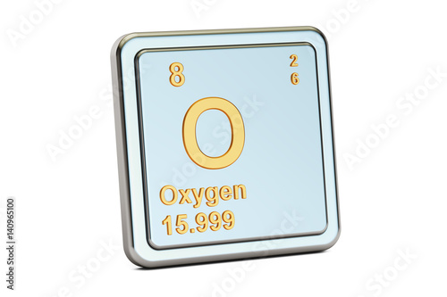 "Oxygen, O chemical element sign. 3D rendering" Stock photo and royalty ...