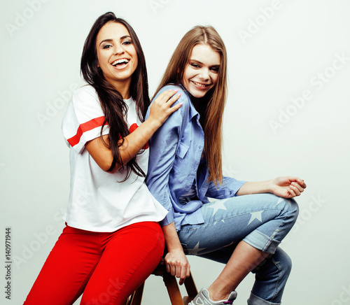 "best friends teenage girls together having fun, posing emotional on ...