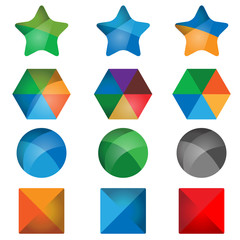 Sewing fabric with 3d geometric shapes vector - CottonBee