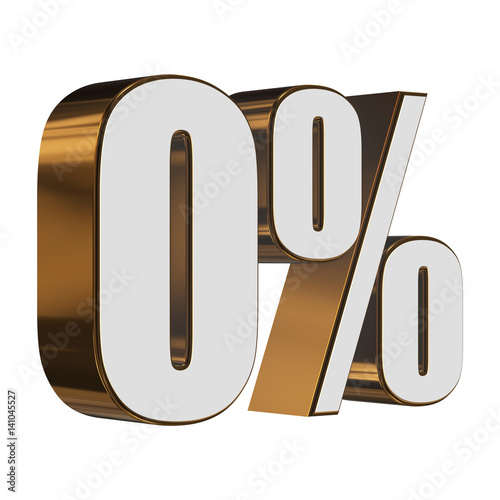 "0 percent on white background. 3d render illustration." Stock photo ...