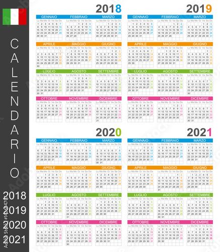 Italian Planning Calendar 2019 2021 Week Starts Monday