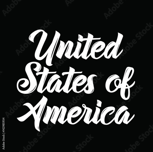 "united states of america, text design. Vector calligraphy. Typography ...