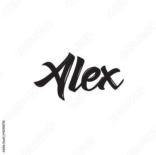 "alex, text design. Vector calligraphy. Typography poster." Stock image ...