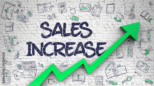 "Sales Increase - Line Style Illustration with Doodle Design Elements ...