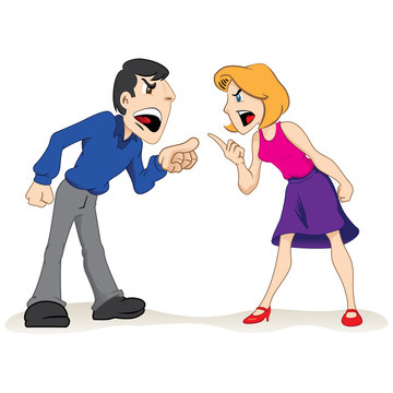 People Fighting Verbally Clipart