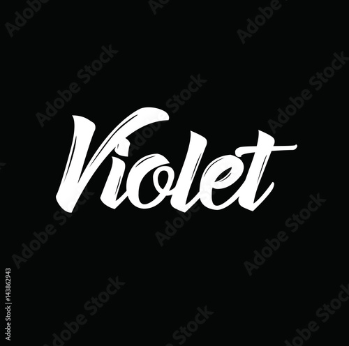 "violet, text design. Vector calligraphy. Typography poster." Stock ...