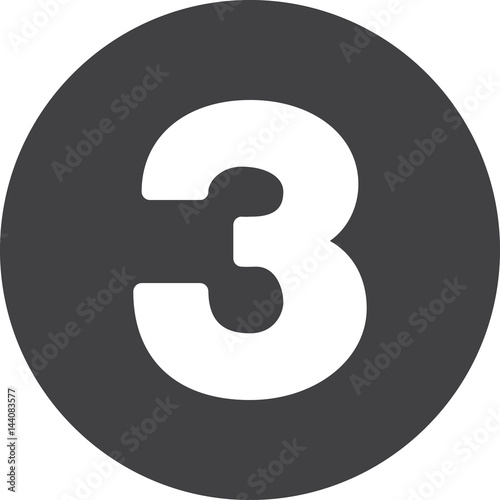 Red Number 3 Circle