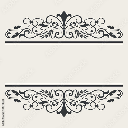 "Vintage book or card title borders vector template." Stock image and ...