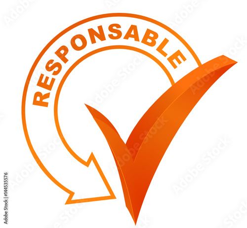 "responsable sur symbole validé orange" fichier vectoriel libre de ...