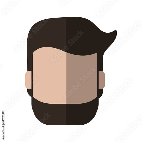 Faceless Man With Beard Icon Image Vector Illustration Design Stock