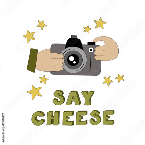 "Say cheese vector illustration" Stockfotos und lizenzfreie Vektoren ...
