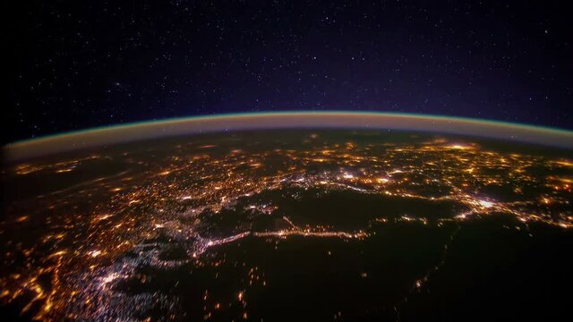Nile River Delta At Night