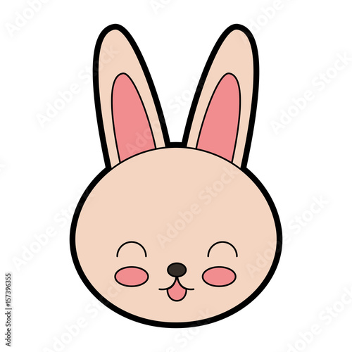 "cute color rabbit face cartoon graphic design" Stock image and royalty ...