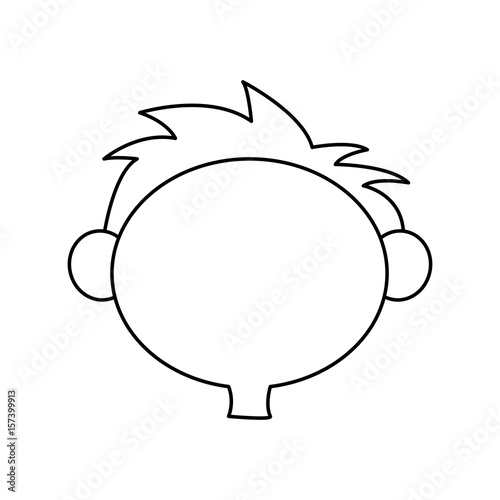 "outline head boy little hair style vector illustration" Stock image ...