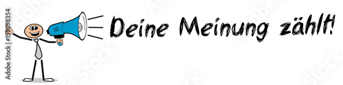 "Deine Meinung zählt! / Mann mit Megafon" Stockfotos und lizenzfreie ...