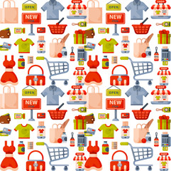 Sewing fabric with Online store shop website clothes and goods vector ...