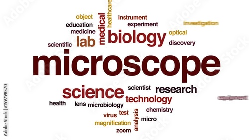 "Microscope animated word cloud, text design animation." Stock footage ...
