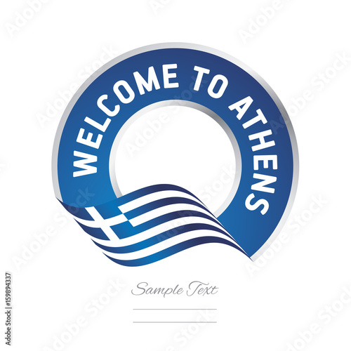 "Welcome to Athens Greece flag logo icon" Stock image and royalty-free ...