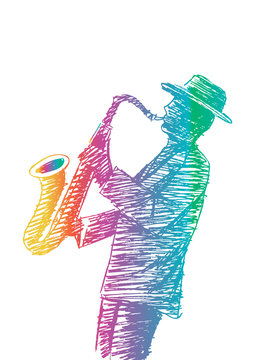 Saxophone Player Drawing Images – Browse 1,377 Stock Photos, Vectors ...