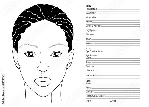 "African female face chart" Stock image and royalty-free vector files ...