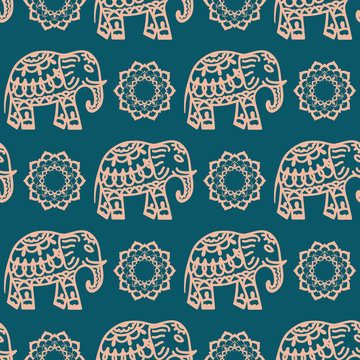 Indian Elephant Wallpaper Pattern
