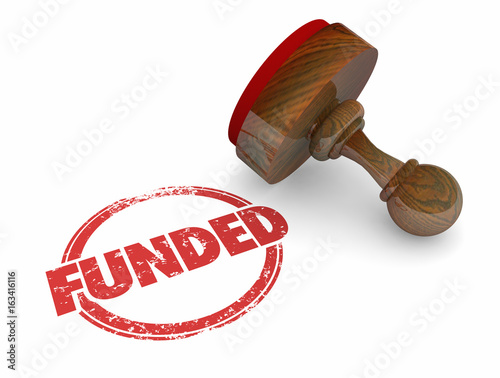 "Funded Stamp Financing Investment 3d Illustration" Stock photo and ...