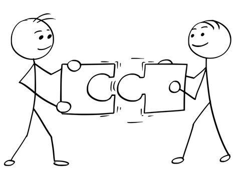 Two People Connect Cartoon Images – Browse 817 Stock Photos, Vectors ...