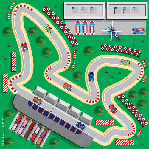 "Race track. View from above. Vector illustration." Stock image and ...