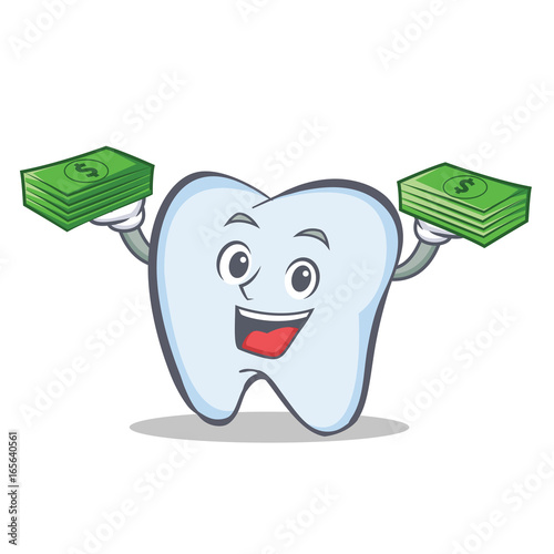 "tooth character cartoon style with money" Stock image and royalty-free ...