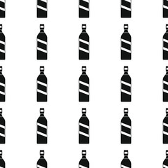 Tissu à coudre avec Alcohol bottles seamless pattern vector illustration background. Black ...