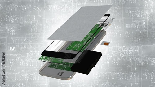 "Animation of the internal components of a cellphone - mobile phones ...