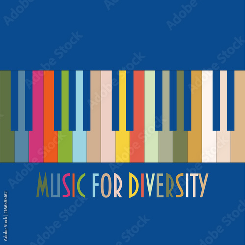 "Support diversity concept vector illustration. Colourful Piano Keys ...