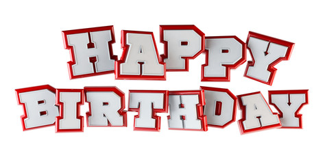 Happy Birthday In 3 D Letters