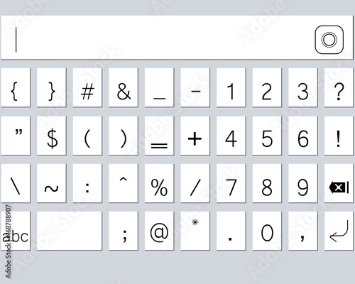 "Modern smartphone keyboard of numbers buttons. Mobile keyboard. Vector ...
