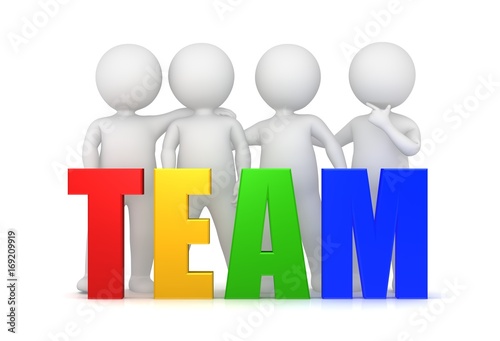 "Team teamwork teamspirit teambuilding 3d with stick man colleagues ...