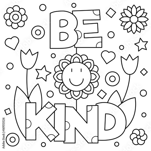 "Be kind. Coloring page. Vector illustration." Stock image and royalty ...