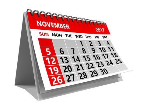 November Calendar Clipart