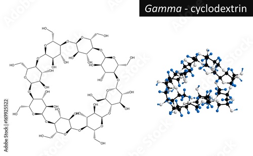 "Molecular structure of gamma cyclodextrin, 3d rendering" Stock photo ...