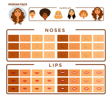 Different Types Of Womens Noses Clipart