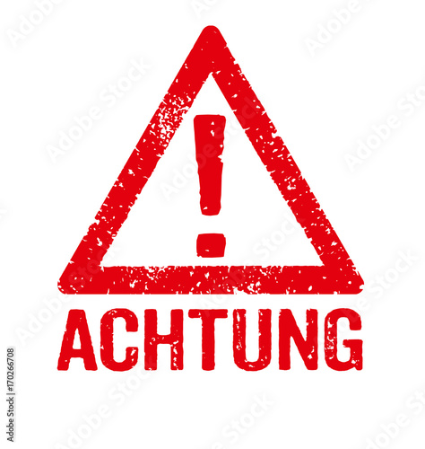 "Roter Stempel auf weißem Hintergrund - Achtung" Stockfotos und ...