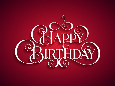 Happy Birthday Words In Red